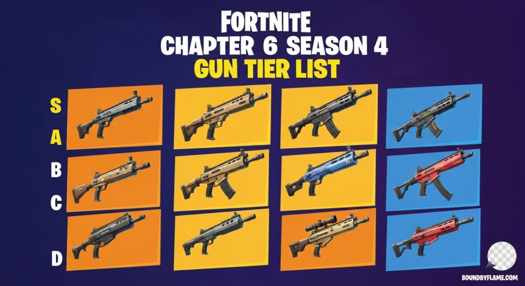 Fortnite Chapter 6 Season 4 Gun Tier List (March 2026) Ultimate Weapon ...