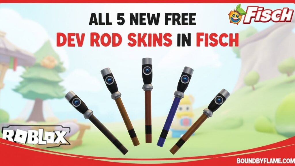 How to Get All 5 Free Dev Rod Skins in Fisch (March 2026)